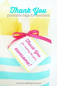 Printable Teacher Thank You Tags
