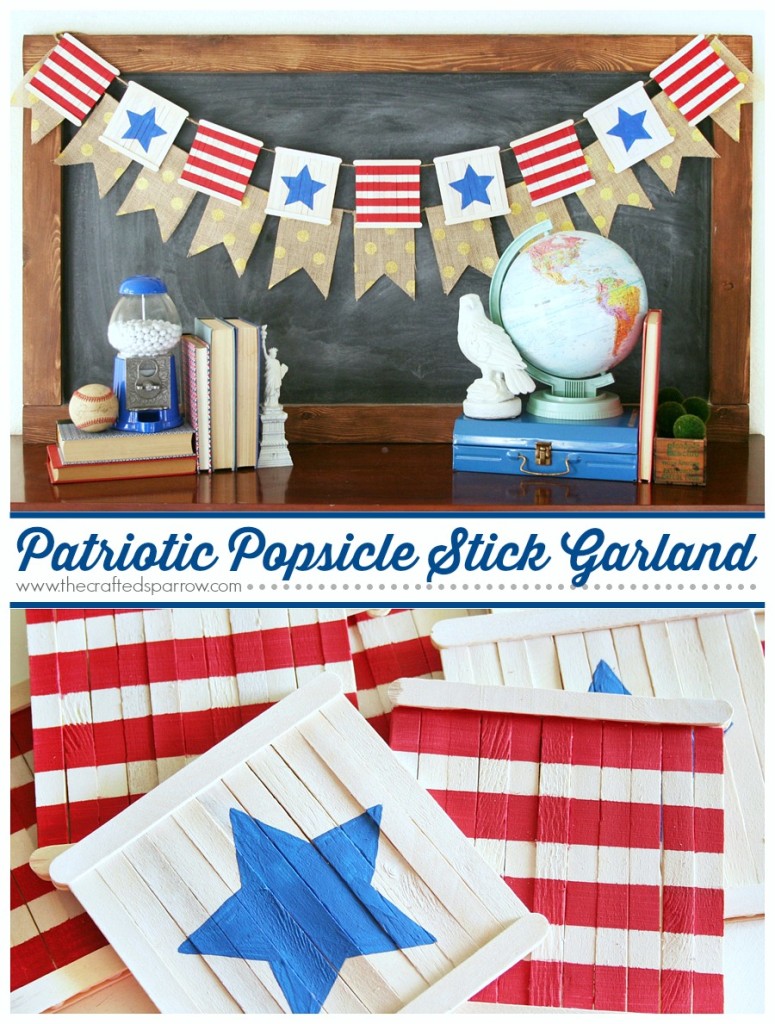 Patriotic Popsicle Stick Garland