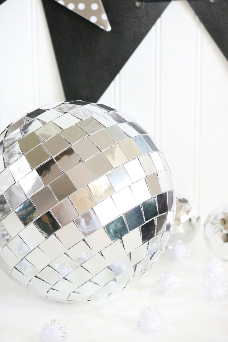DIY New Year's Eve Mirror Ball Decor