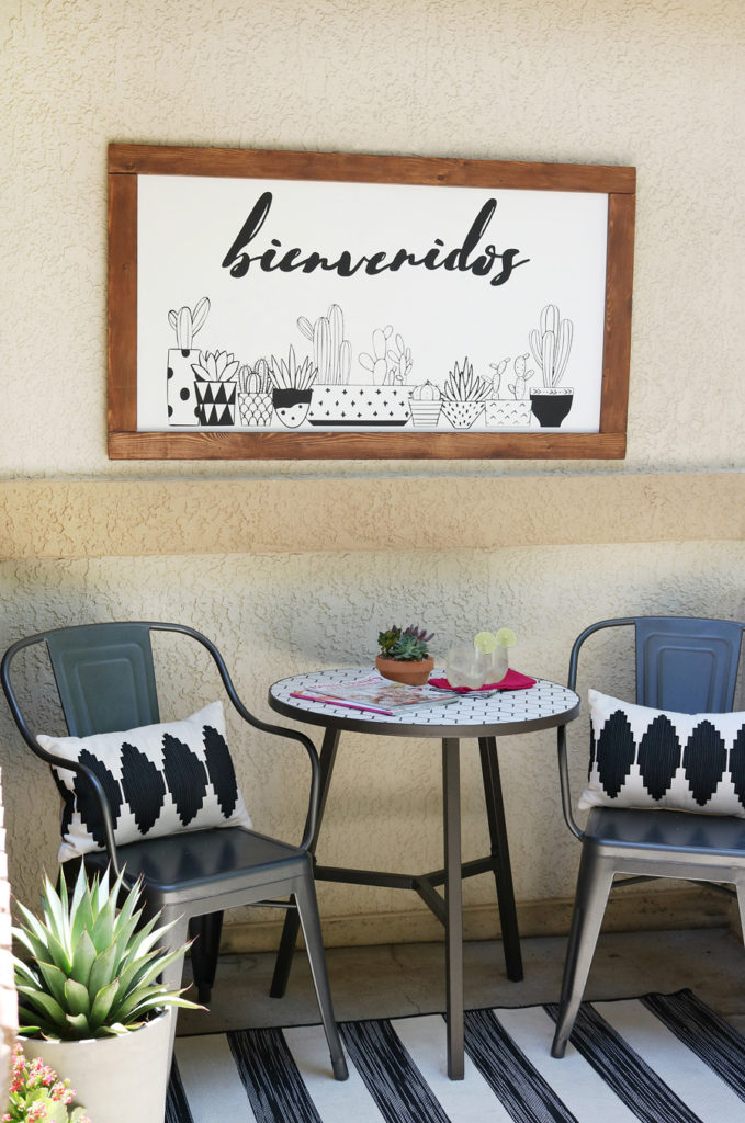 DIY Black & White Succulent Sign