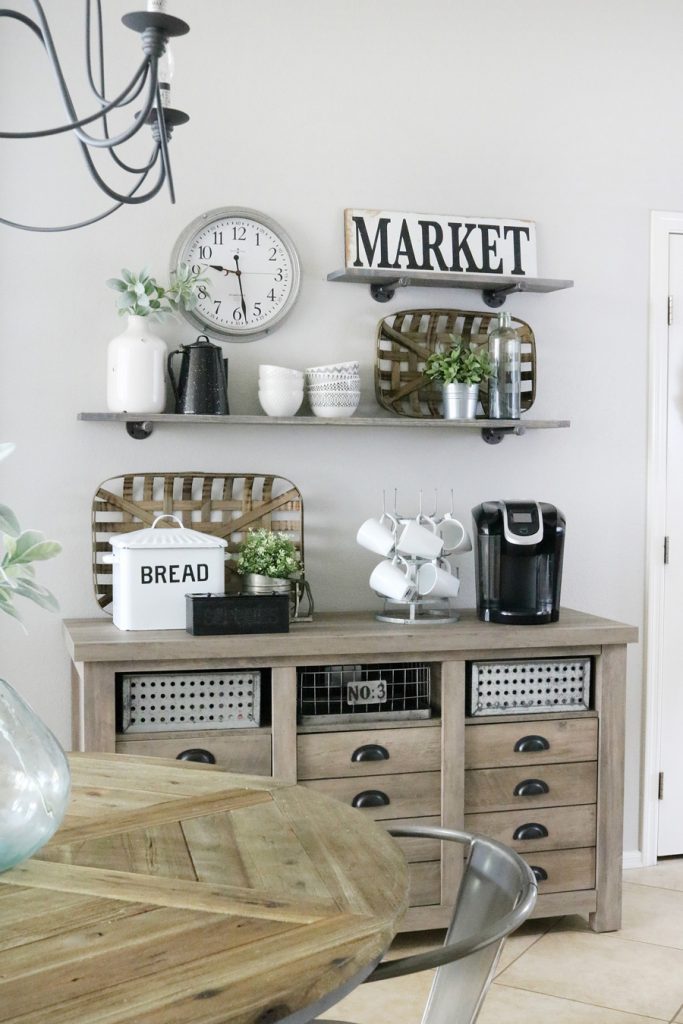 Modern Farmhouse Inspired Coffee Bar Station - The Crafted Sparrow