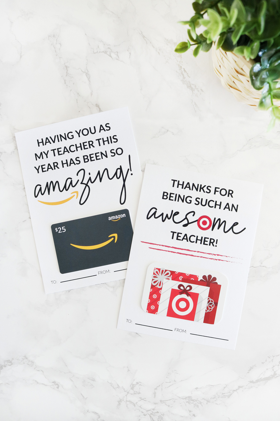 Teacher Appreciation Printable Gift Card Holders - The Crafted Sparrow